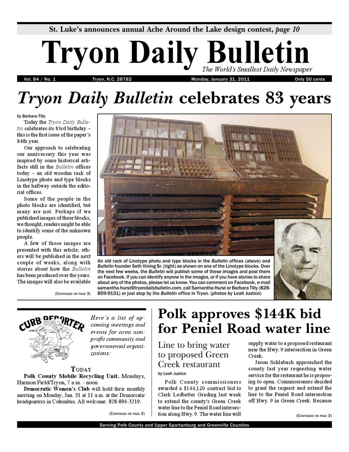 Bulletin 1-31-11 by Tryon Daily Bulletin - Issuu