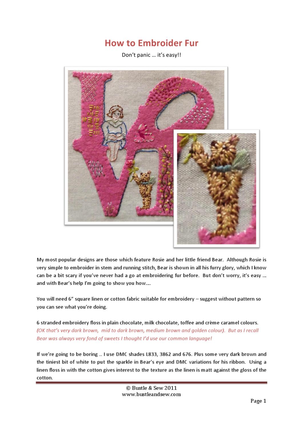 How to Embroider Fur by Bustle & Sew - Issuu