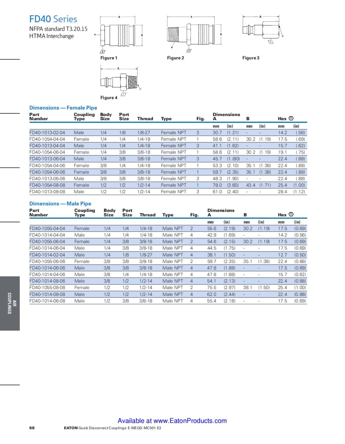 Eaton Aeroquip Quick Connect Disconnect Couple Coupler Catalog by ...