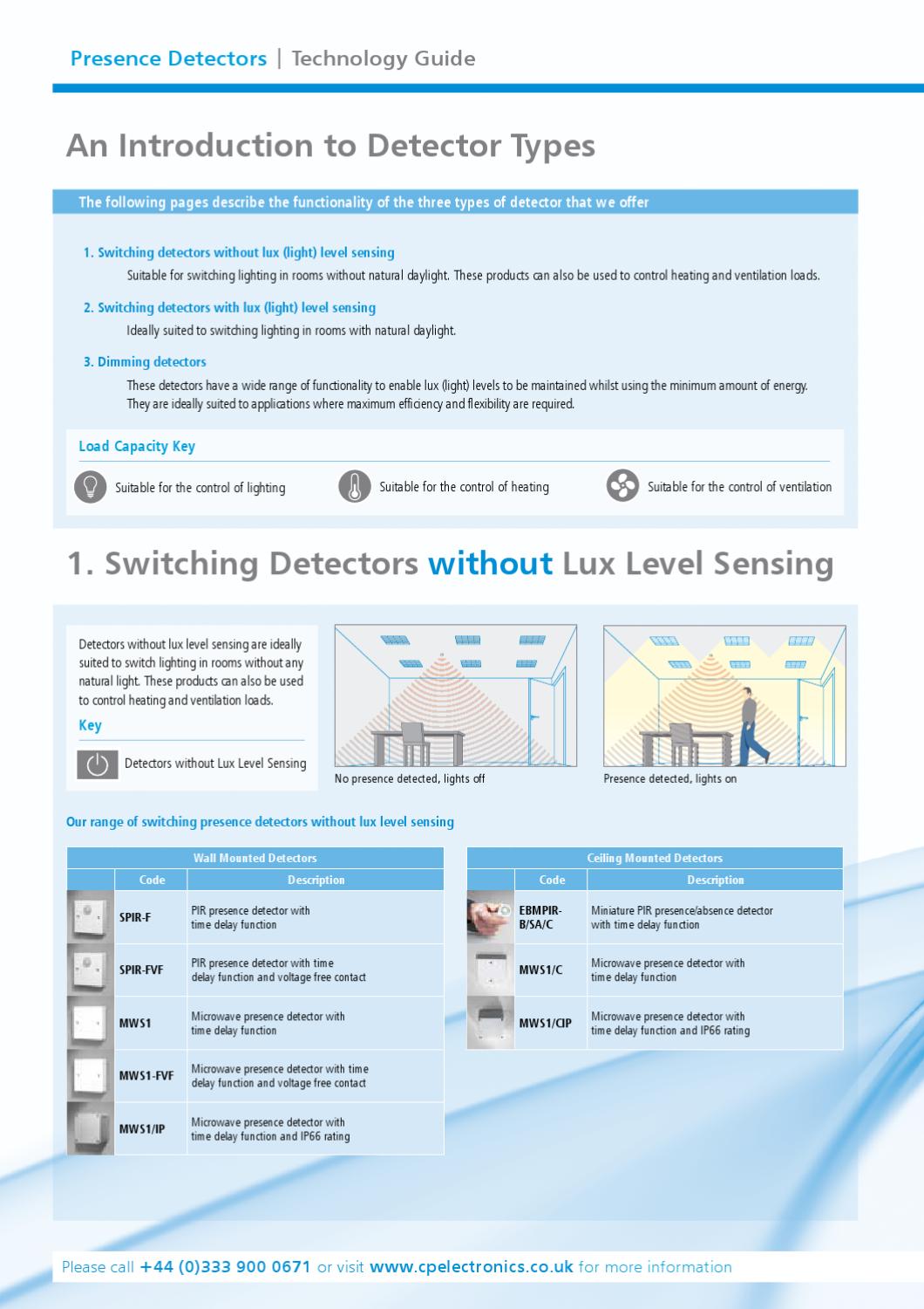 CP Electronics Detector Types guide by MicroGraphix Design Services Ltd ...