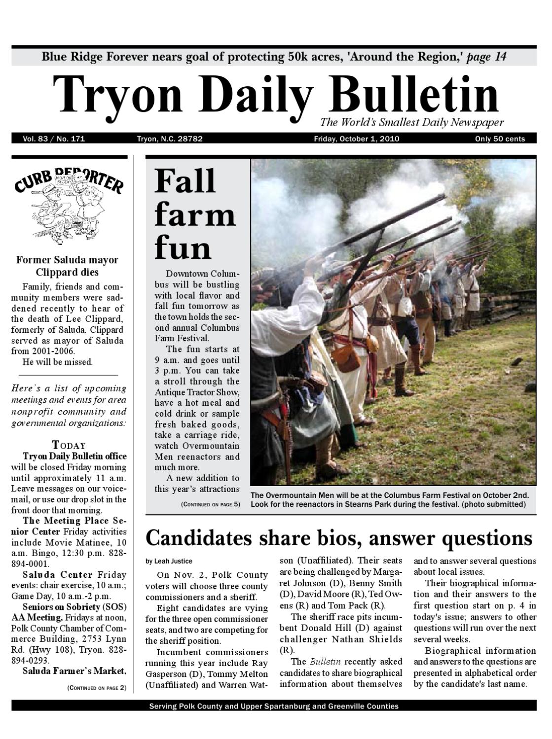 10-01-2010 Daily Bulletin by Tryon Daily Bulletin - Issuu