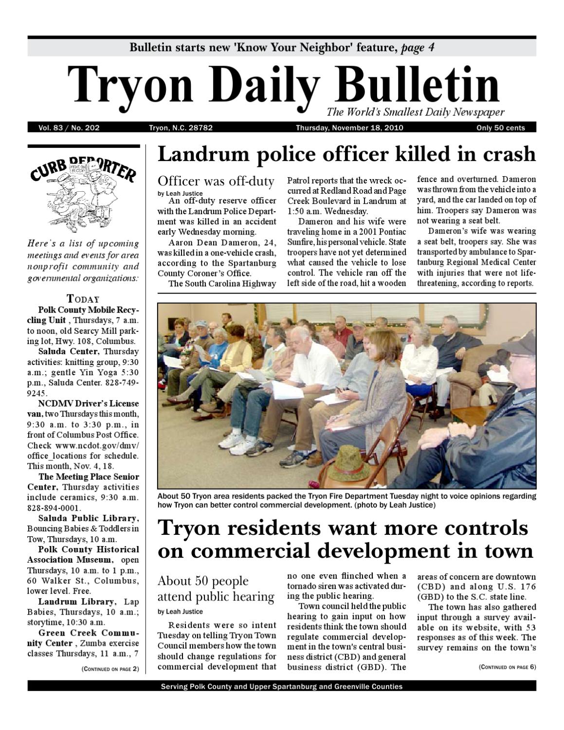 11-18-10 Daily Bulletin by Tryon Daily Bulletin - Issuu