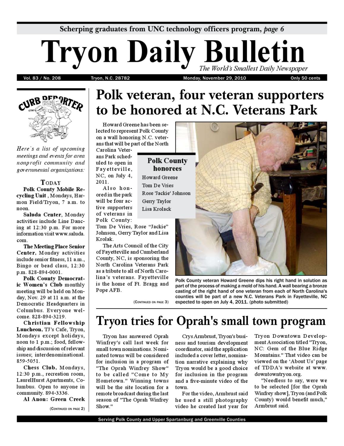 11-29-10 Daily Bulletin by Tryon Daily Bulletin - Issuu