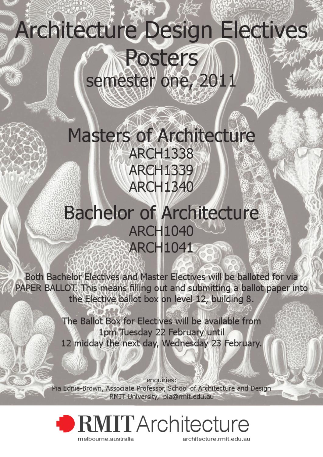 Architecture Design Electives: Posters semester 1, 2011 by RMIT ...