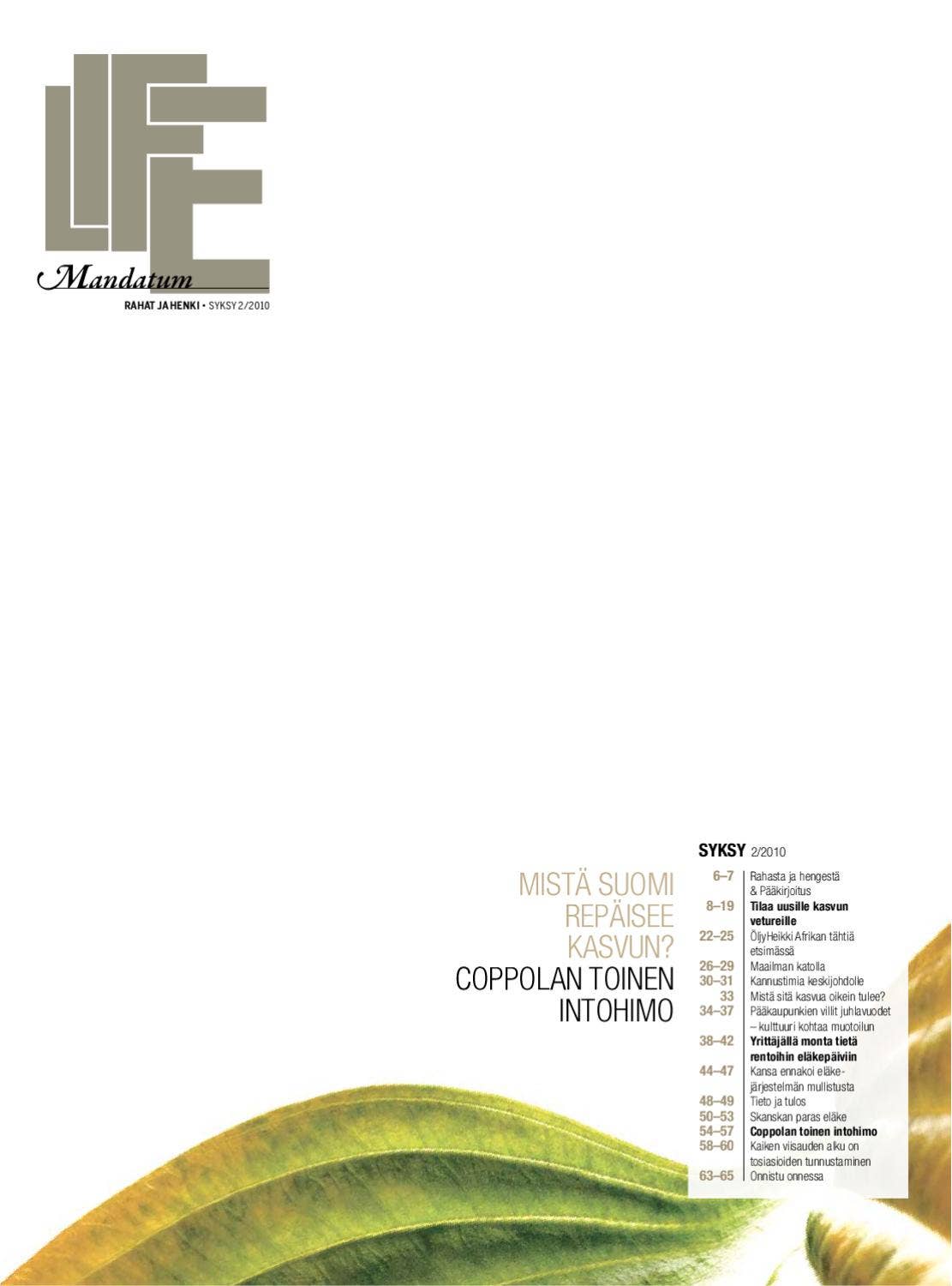 Mandatum Life lehtitesti by Mandatum Henkivakuutusyhtio - Issuu