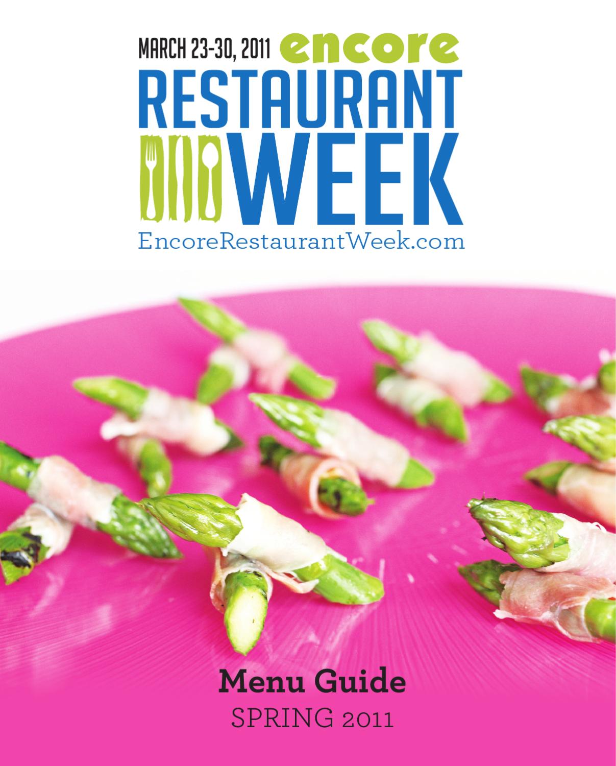 Encore Restaurant Week Menu Guide by Wilmington Media - Issuu