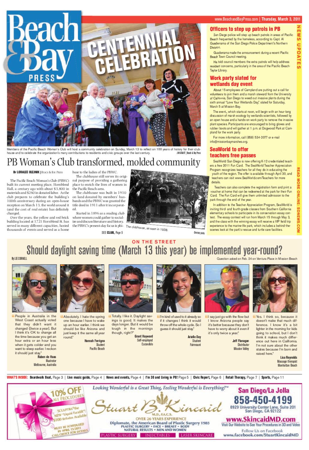 Beach & Bay Press, March 3rd, 2011 by San Diego Community Newspaper ...