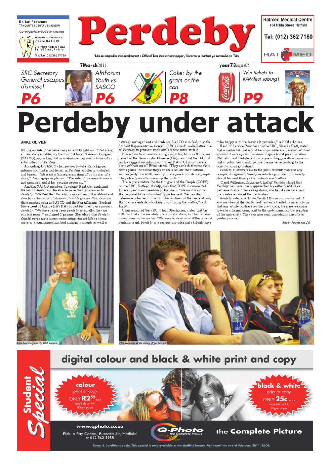 Perdeby 7 March Issue 5 by PDBY - Issuu