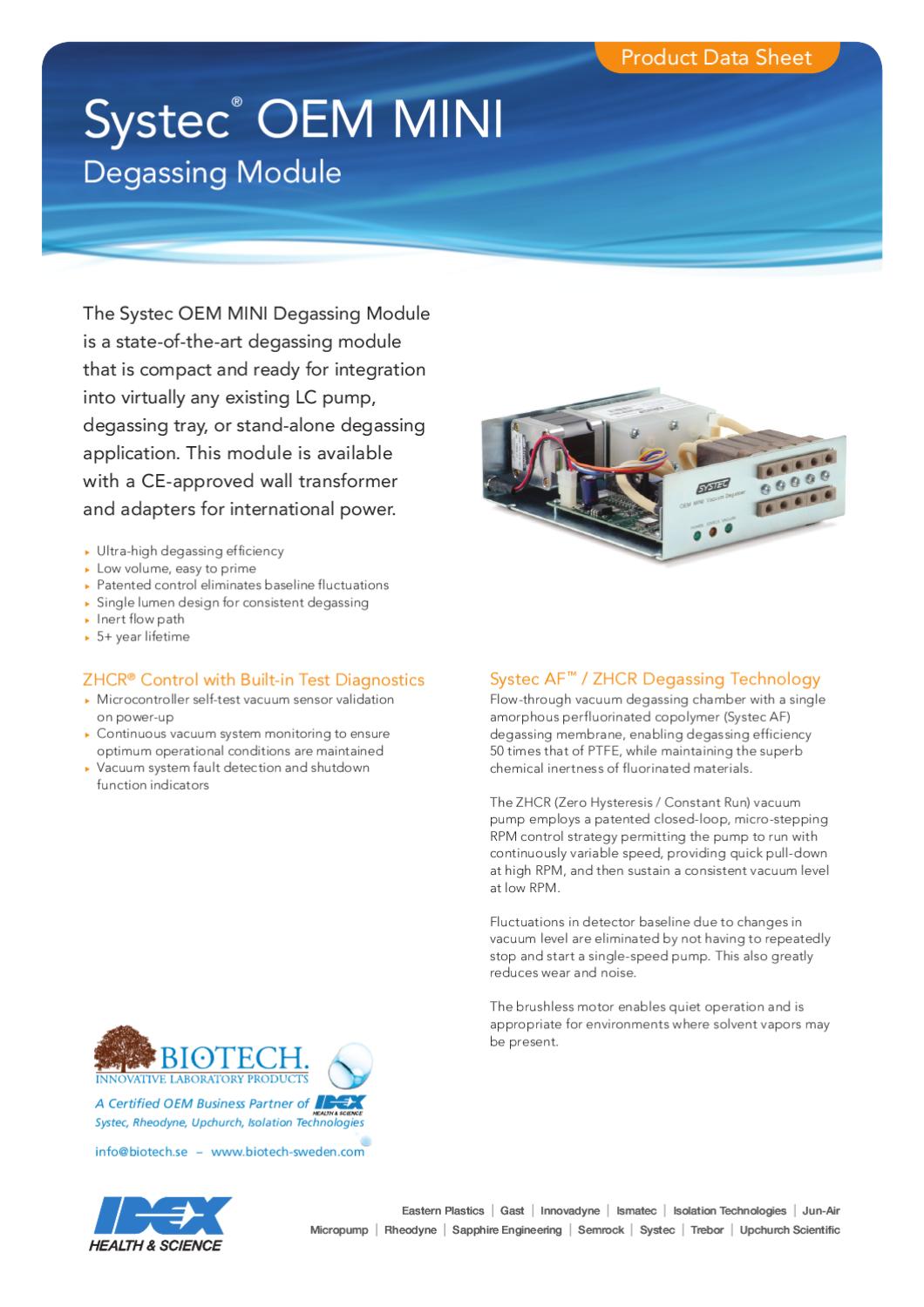 OEM Mini HPLC Degassing Module by Biotech - Issuu