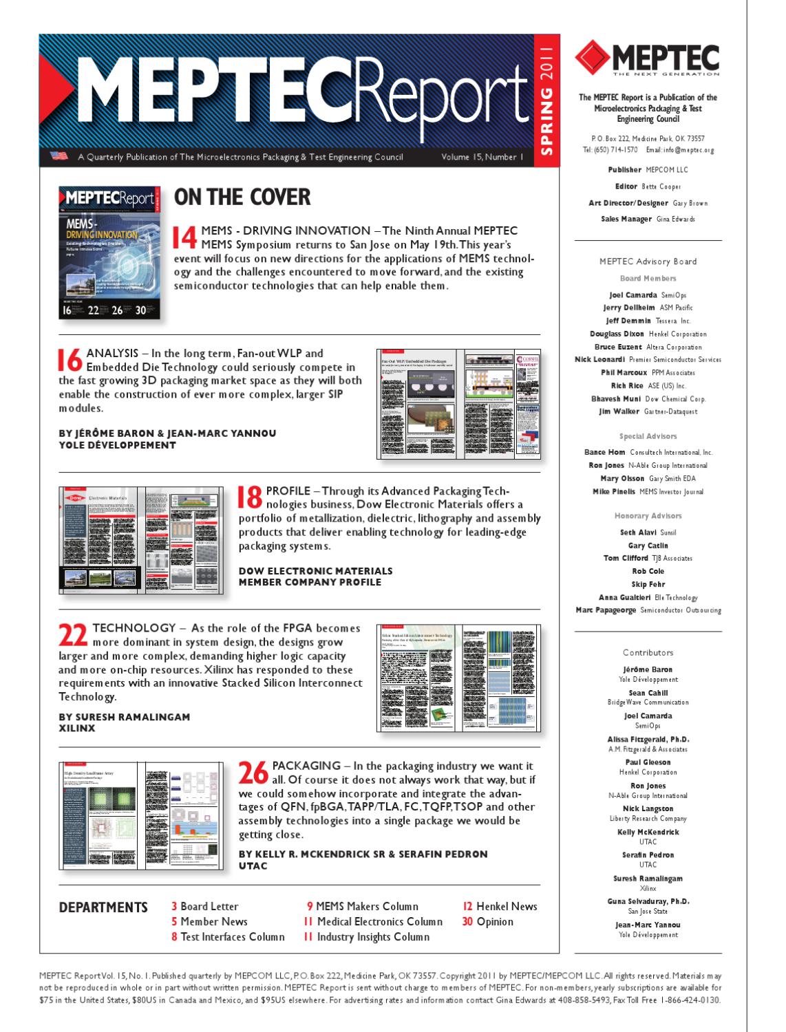 MEPTEC Report Spring 2011 by MEPCOM LLC/MEPTEC - Issuu