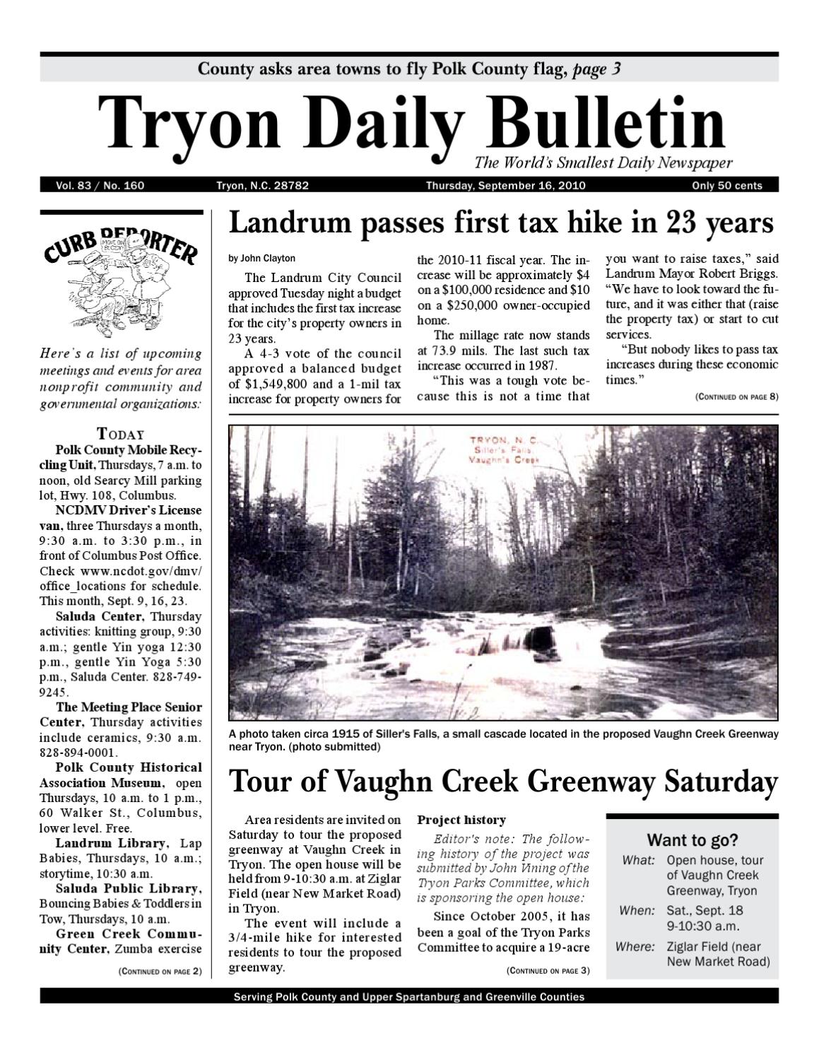 09-16-2010 Daily Bulletin by Tryon Daily Bulletin - Issuu