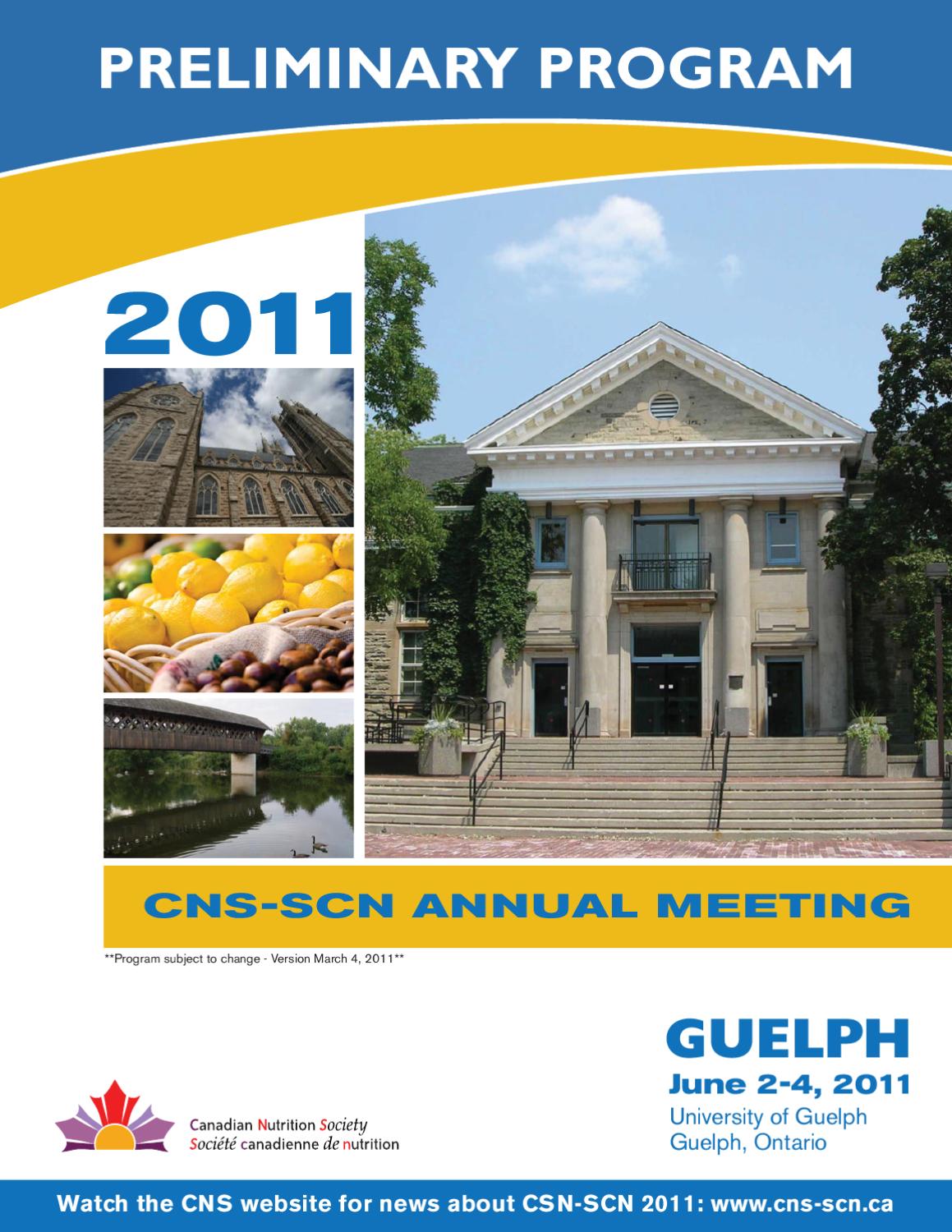 CNS-SCN 2011 Conf Preliminary Program by LS Graphics - Issuu