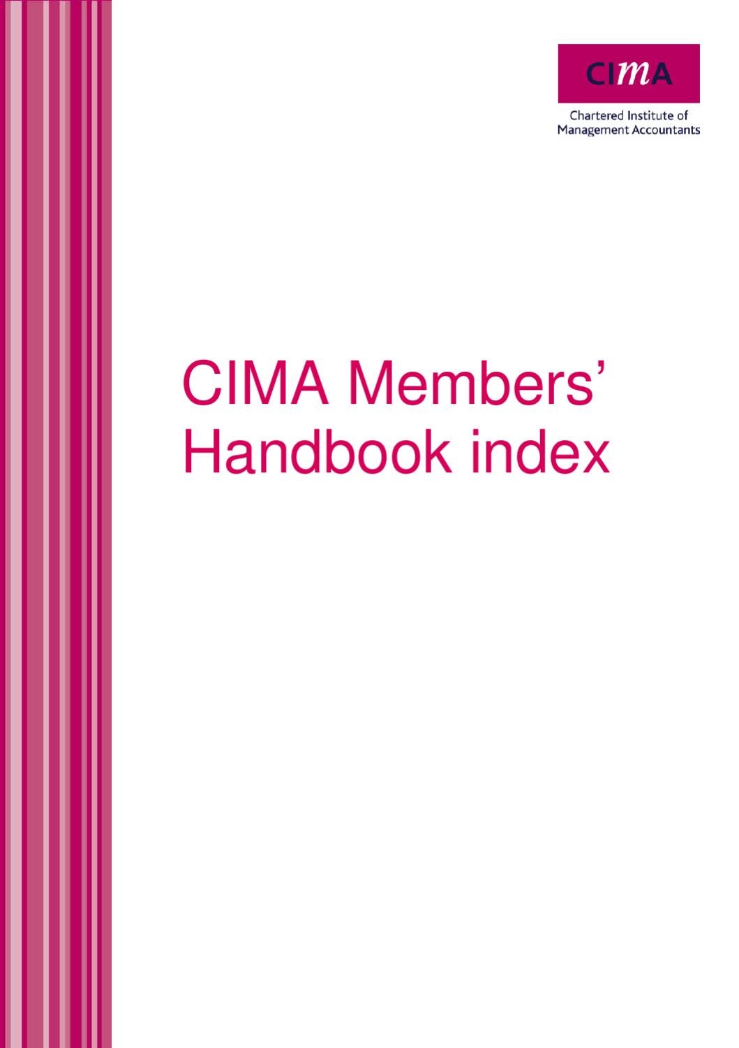 Members' handbook index by Chartered Institute of Management ...