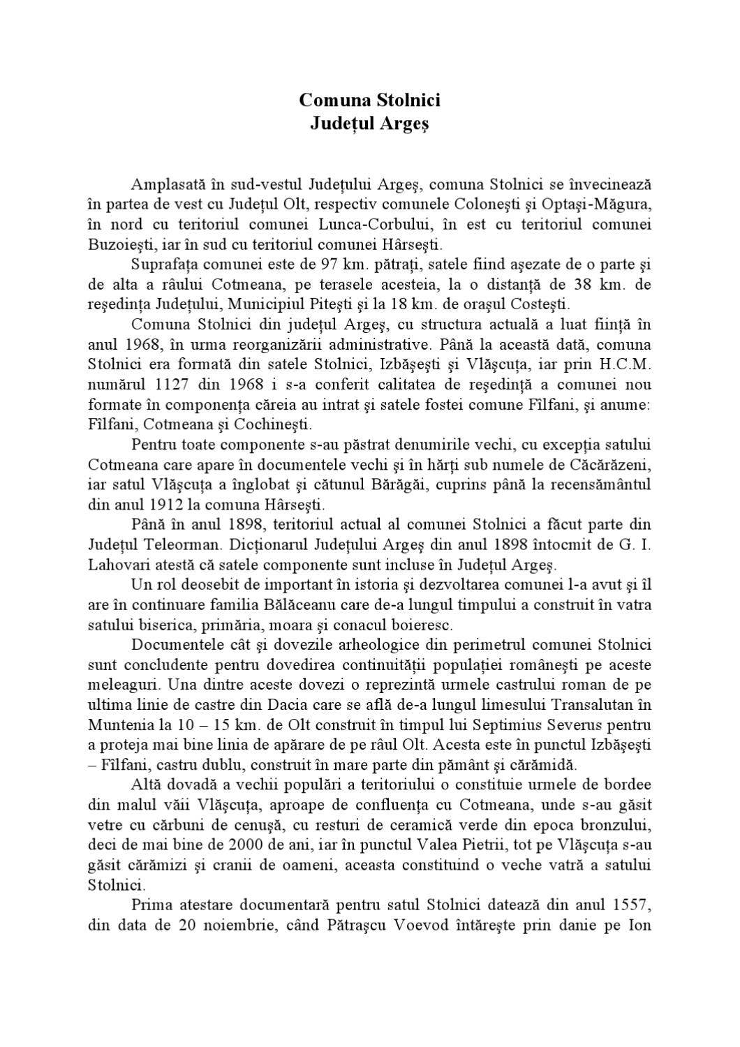 Monografie comuna Stolnici judetul Arges by Octavian Turcu - Issuu