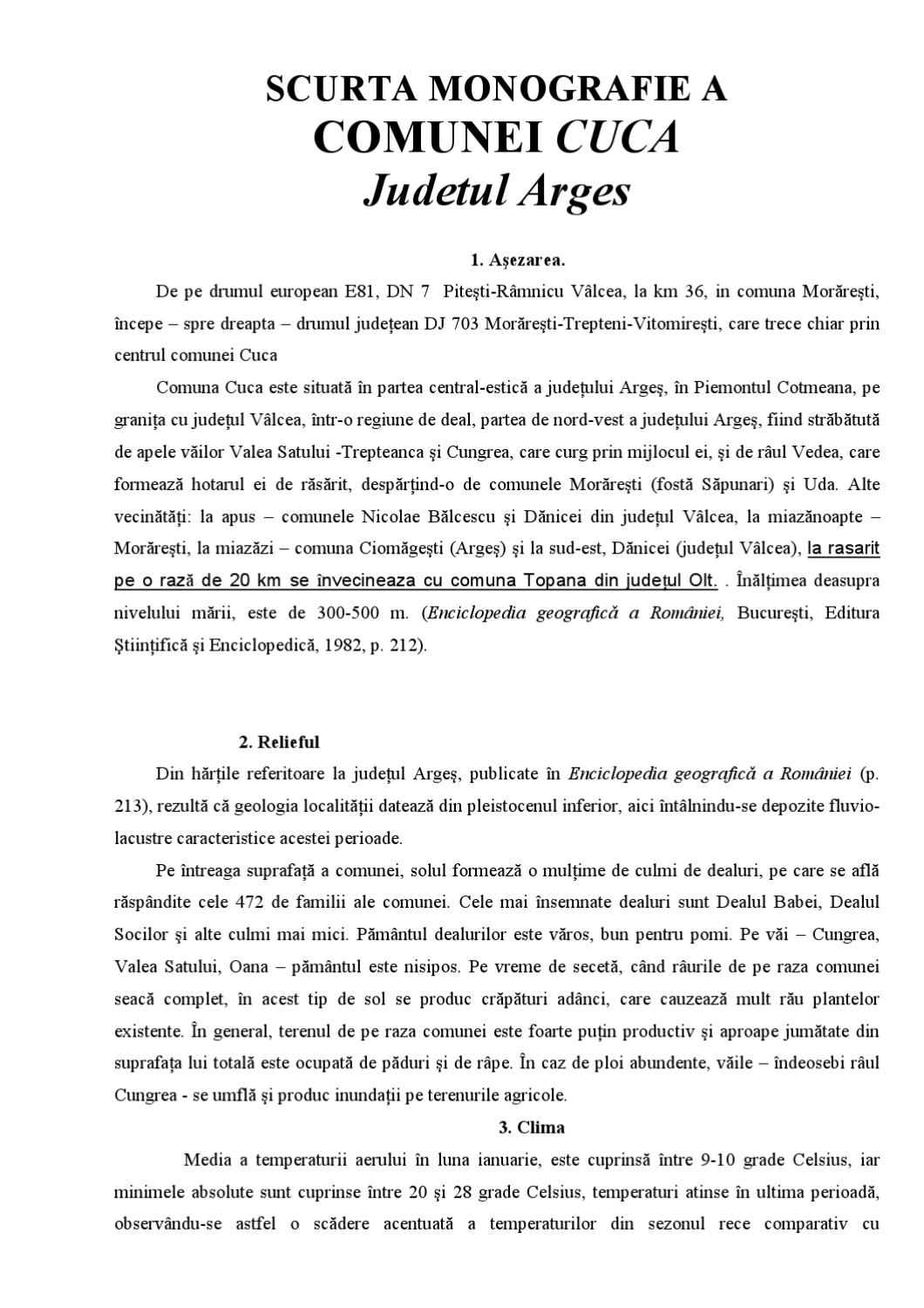 Monografie comuna Cuca judetul Arges by Octavian Turcu - Issuu