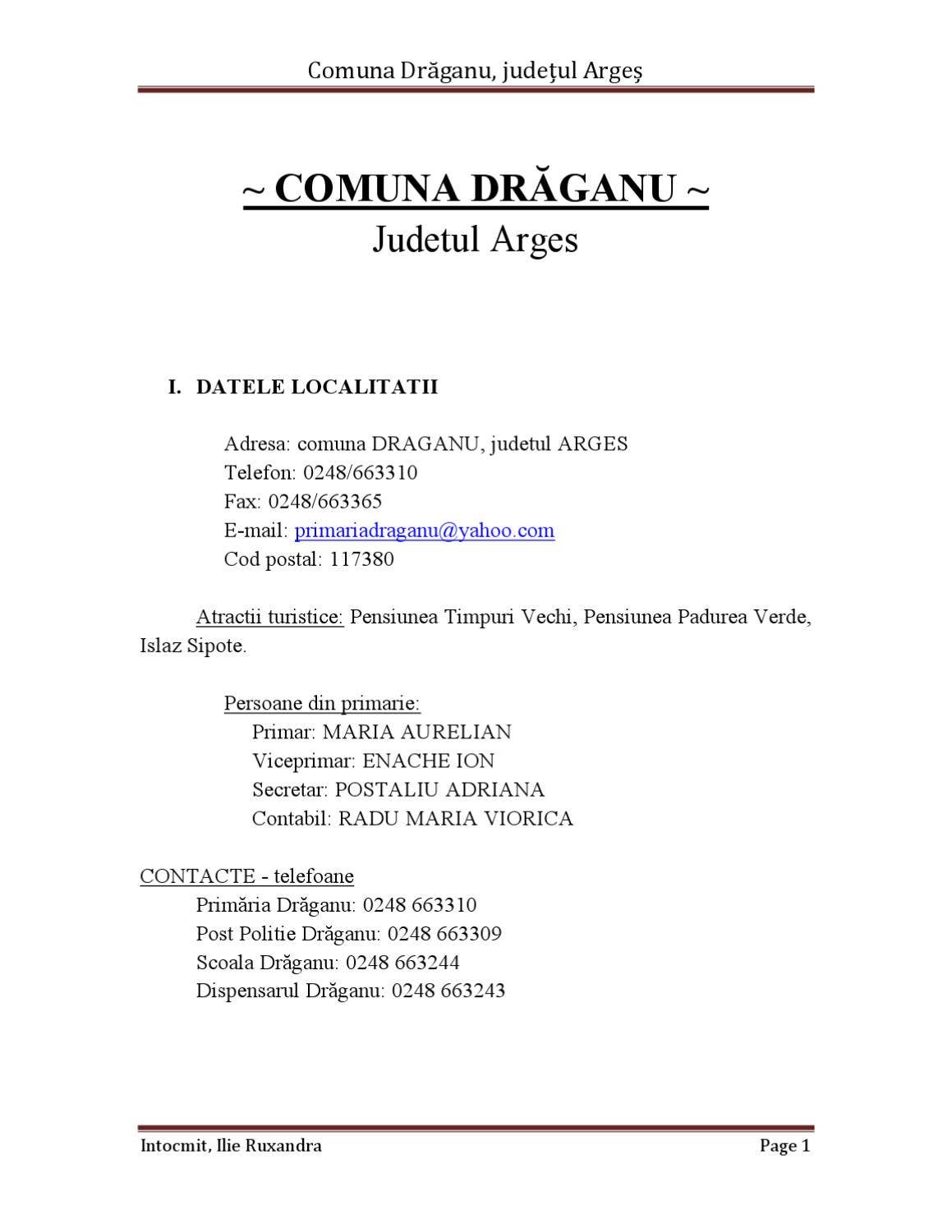 Monografie comuna Draganu judetul Arges by Octavian Turcu - Issuu