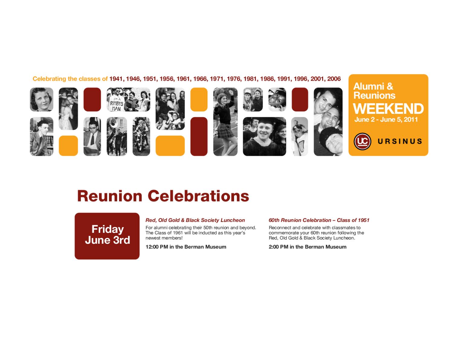 alumni weekend brochure by Ursinus College - Issuu