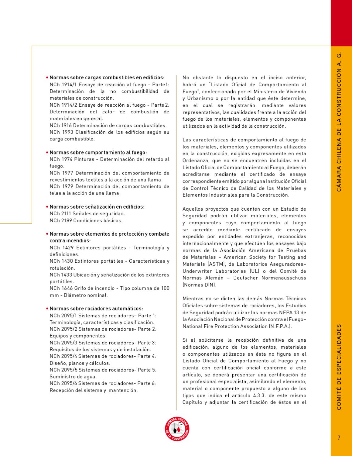Recopilación de la Normativa Nacional de Seguridad Contra Incendios by ...