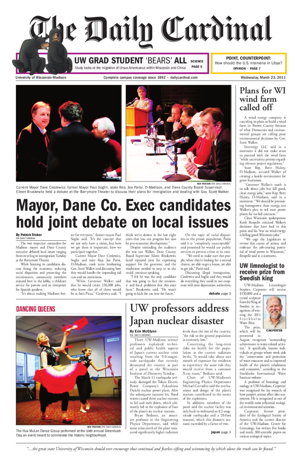 The Daily Cardinal - Wednesday, March 23, 2011 by The Daily Cardinal ...
