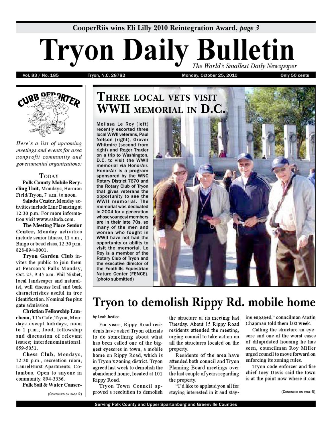 20101025full by Tryon Daily Bulletin - Issuu