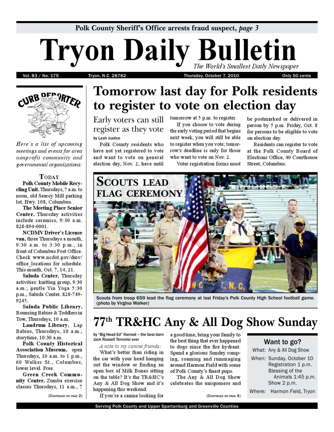 20101007full by Tryon Daily Bulletin - Issuu