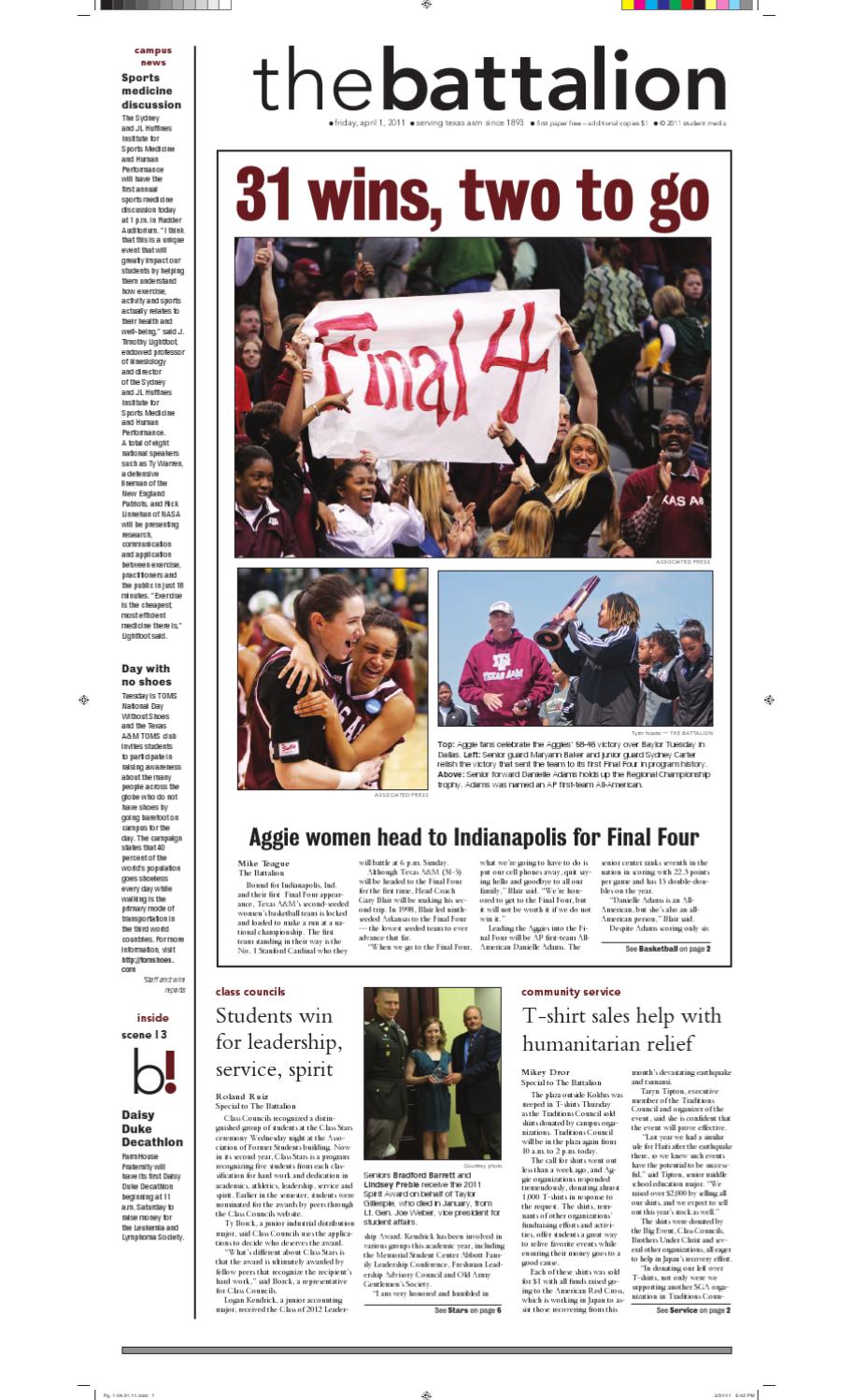 The Battalion: April 1, 2011 by The Battalion - Issuu