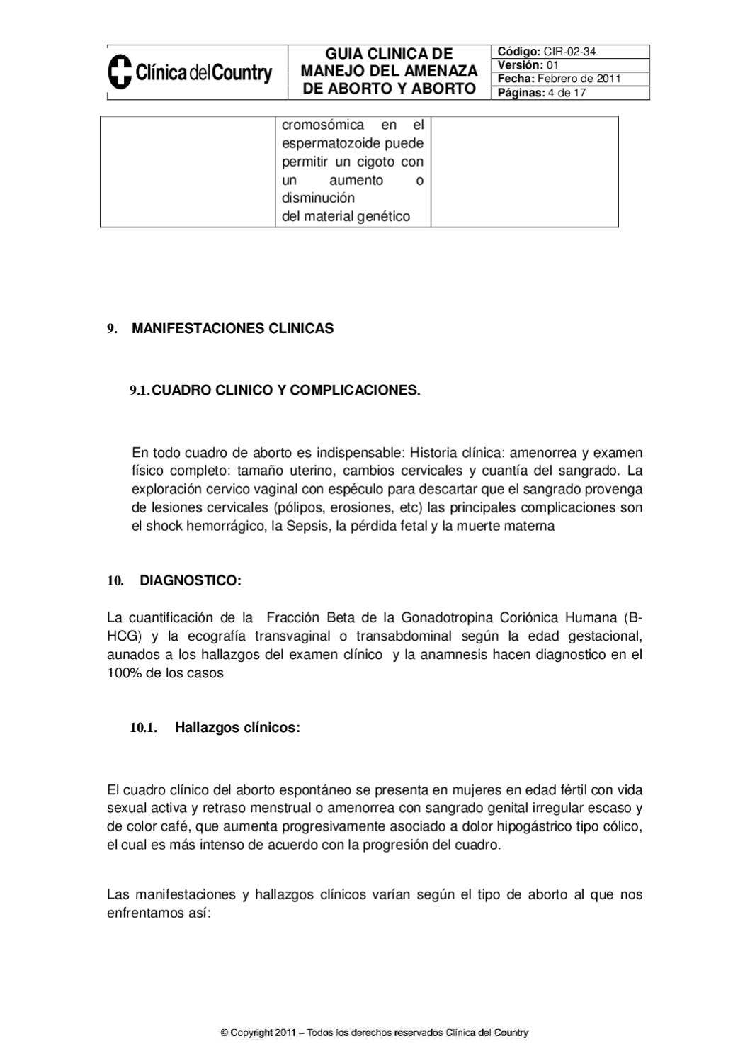 GPC de Amenaza de aborto y aborto by Clínica del Country - Issuu