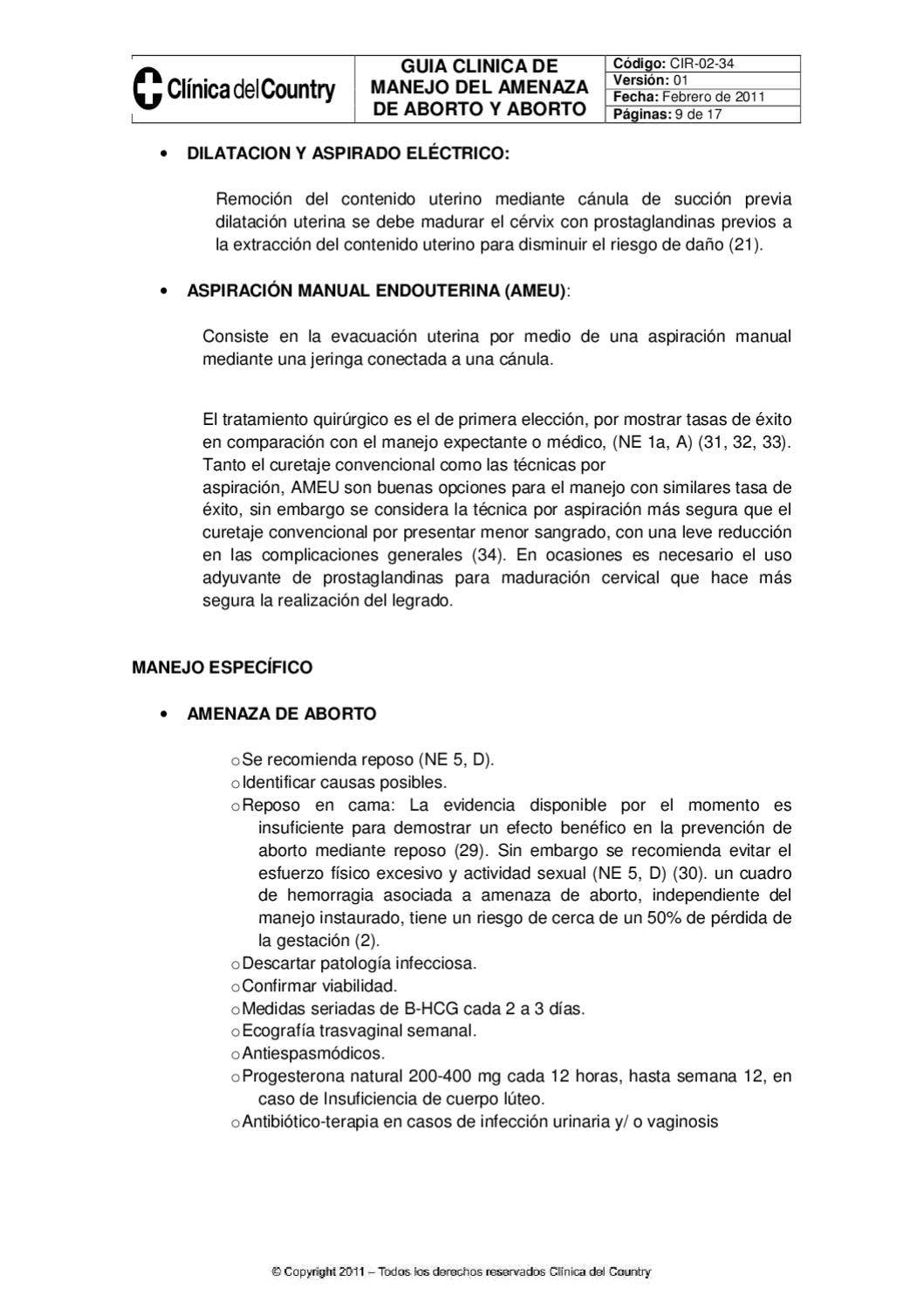 GPC de Amenaza de aborto y aborto by Clínica del Country - Issuu