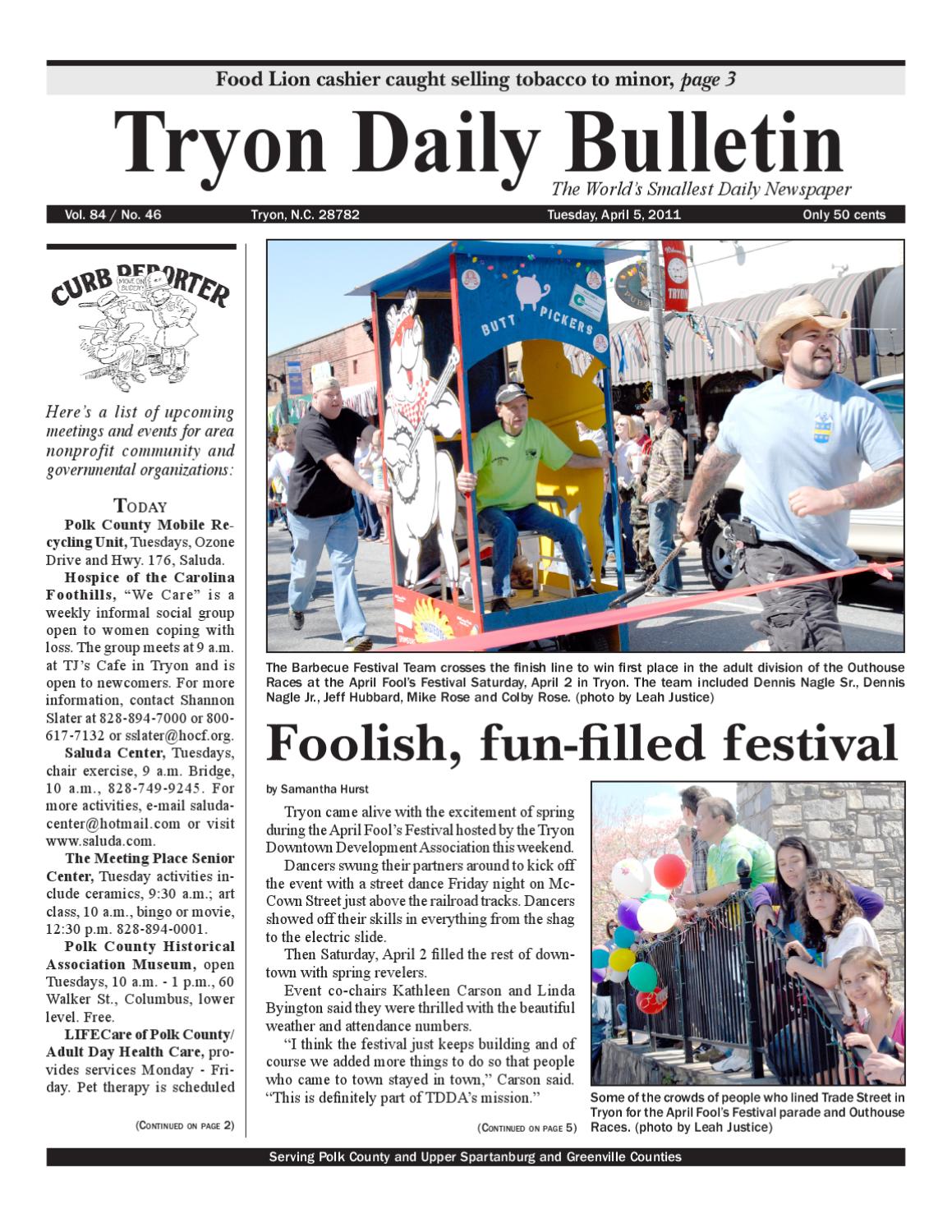 04-05-11 Daily Bulletin by Tryon Daily Bulletin - Issuu