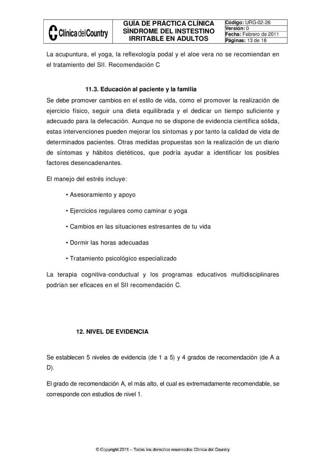 GPC de Síndrome de colon irritable en adultos by Clínica del Country ...