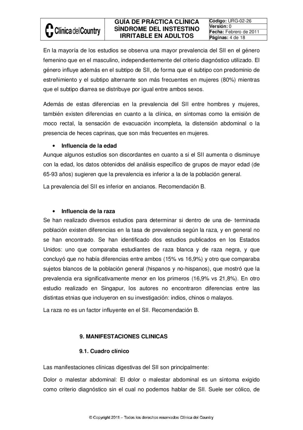 GPC de Síndrome de colon irritable en adultos by Clínica del Country ...