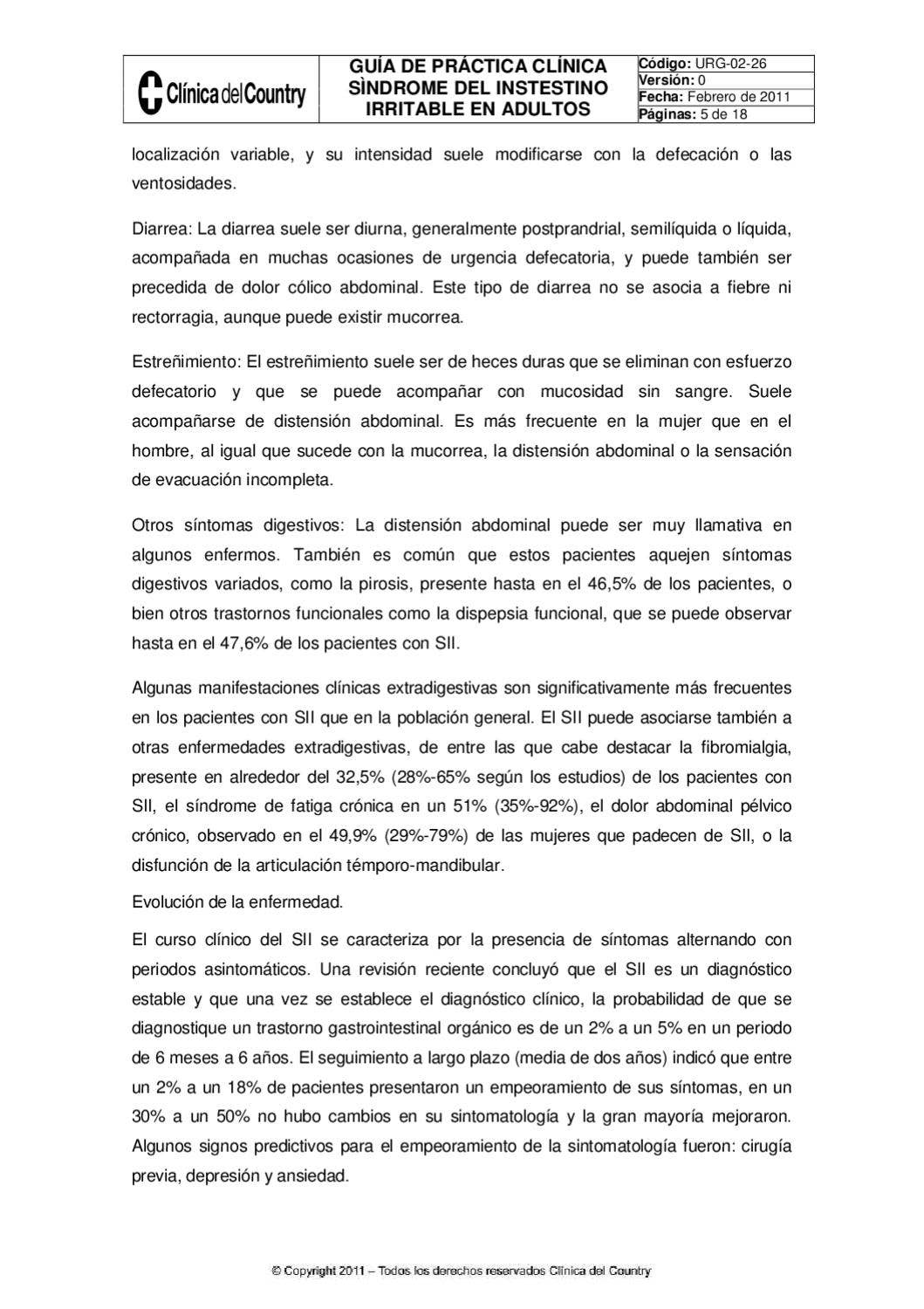 GPC de Síndrome de colon irritable en adultos by Clínica del Country ...
