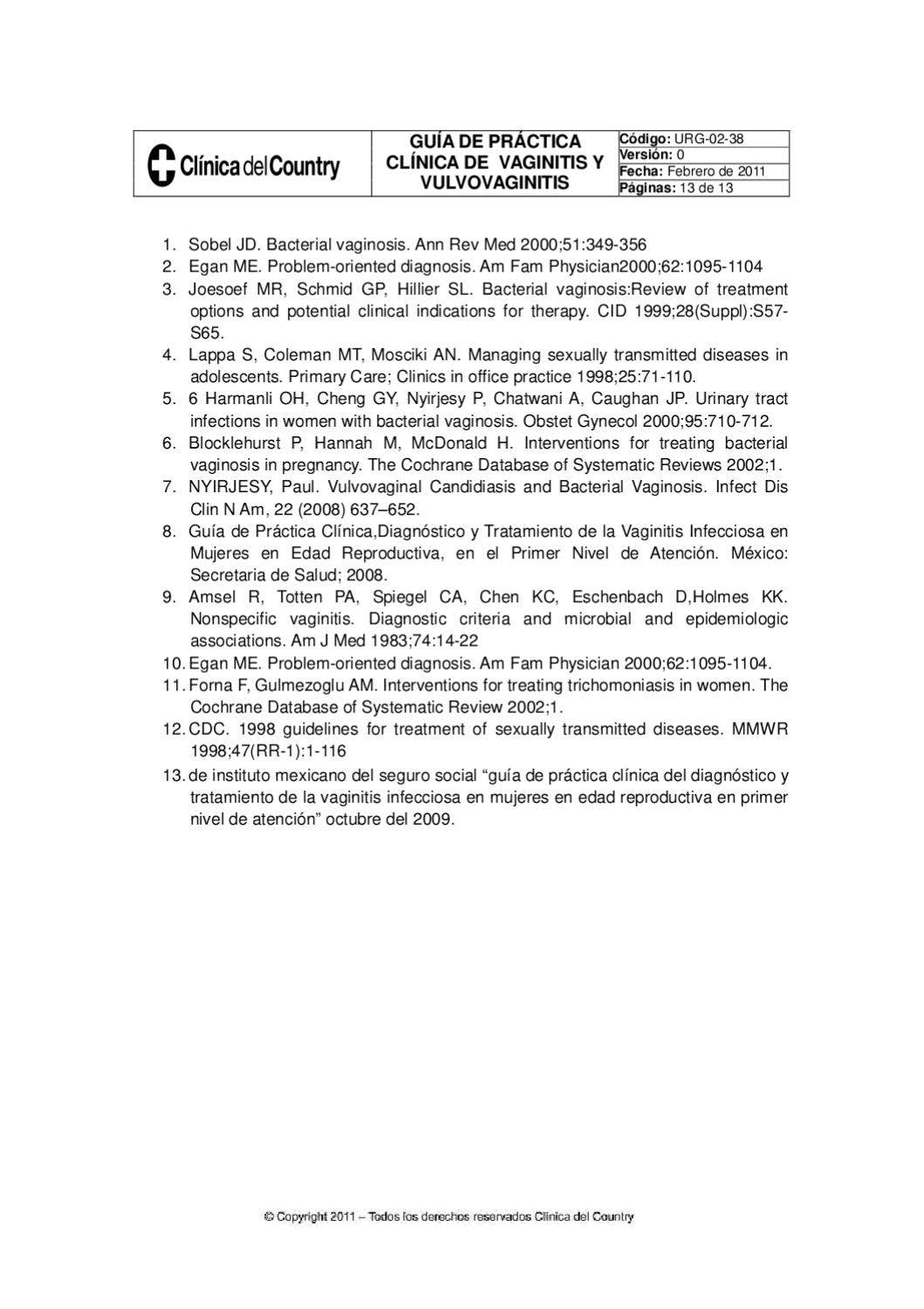 GPC de Vaginitis y vulvovaginitis by Clínica del Country - Issuu