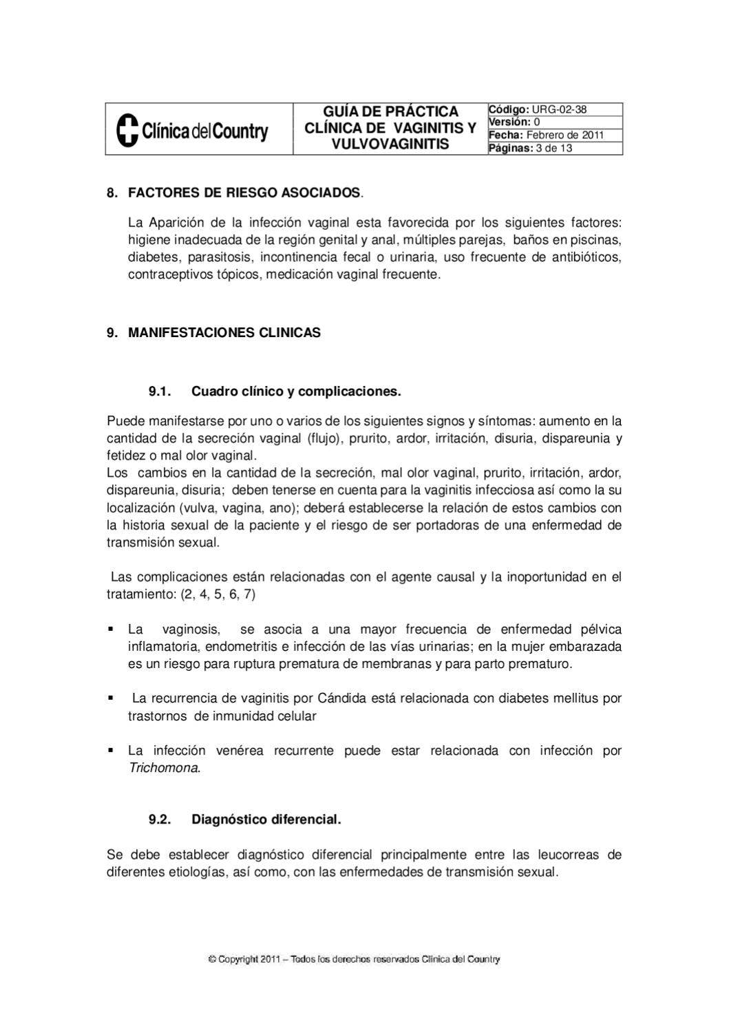 GPC de Vaginitis y vulvovaginitis by Clínica del Country - Issuu