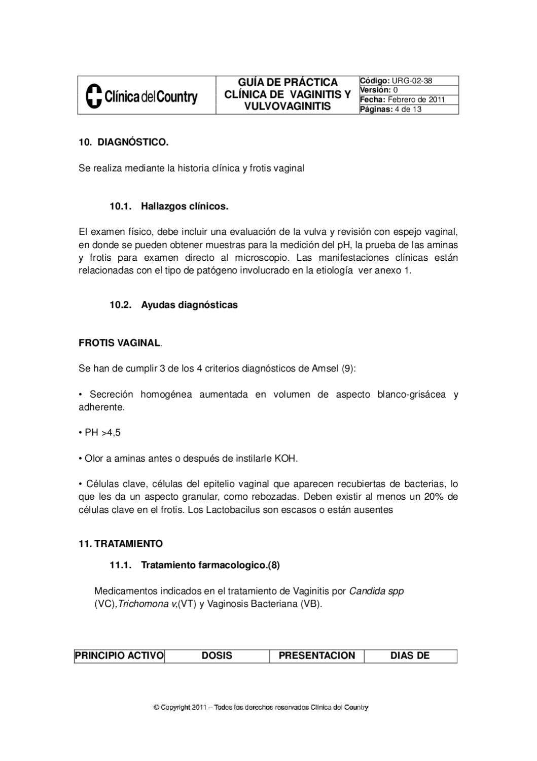 GPC de Vaginitis y vulvovaginitis by Clínica del Country - Issuu