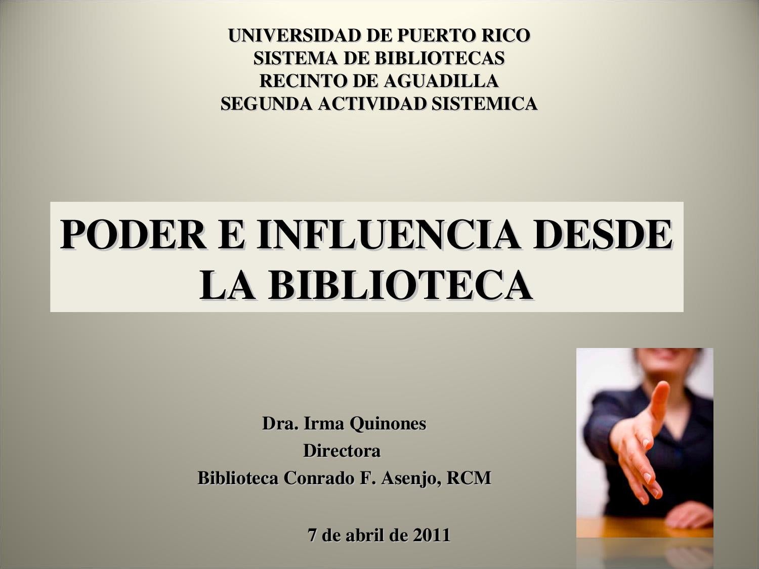 Presentación poder e influencia by Biblioteca EEA - Issuu