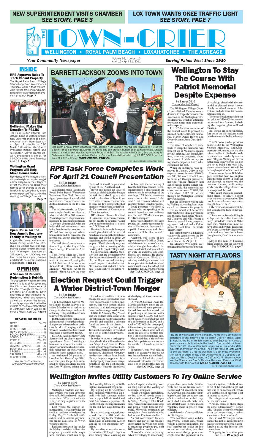 Town-Crier Newspaper April 15, 2011 by Wellington The Magazine LLC - Issuu