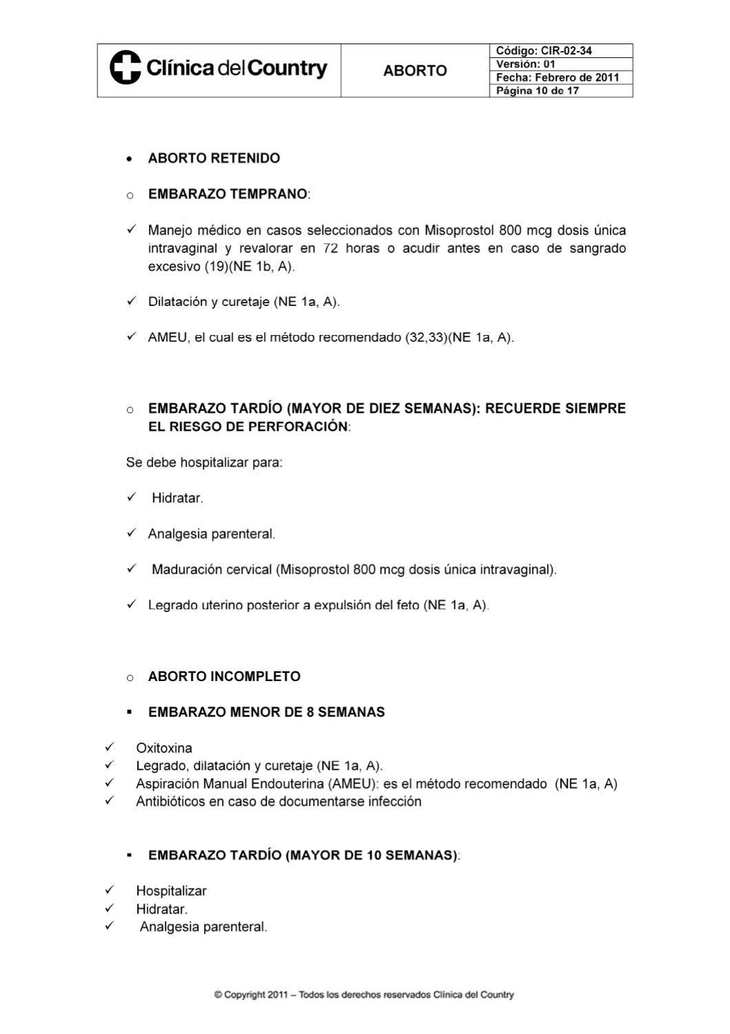 GPC de Manejo del Aborto by Clínica del Country - Issuu