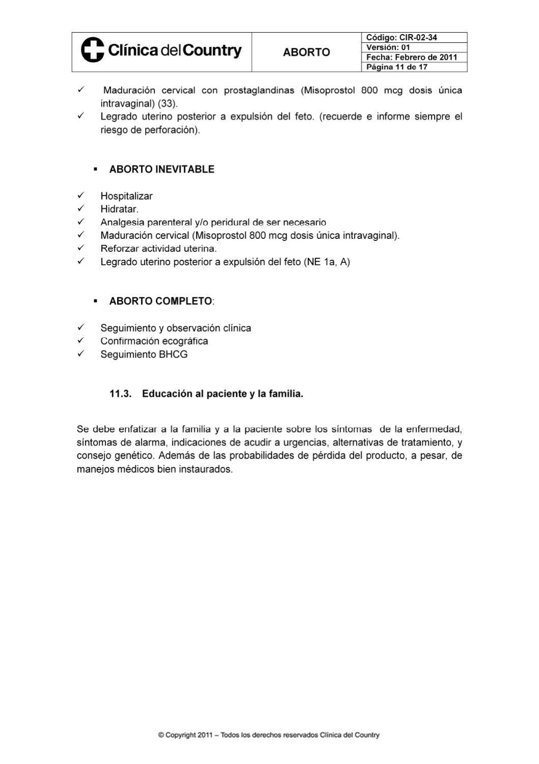 GPC de Manejo del Aborto by Clínica del Country - Issuu