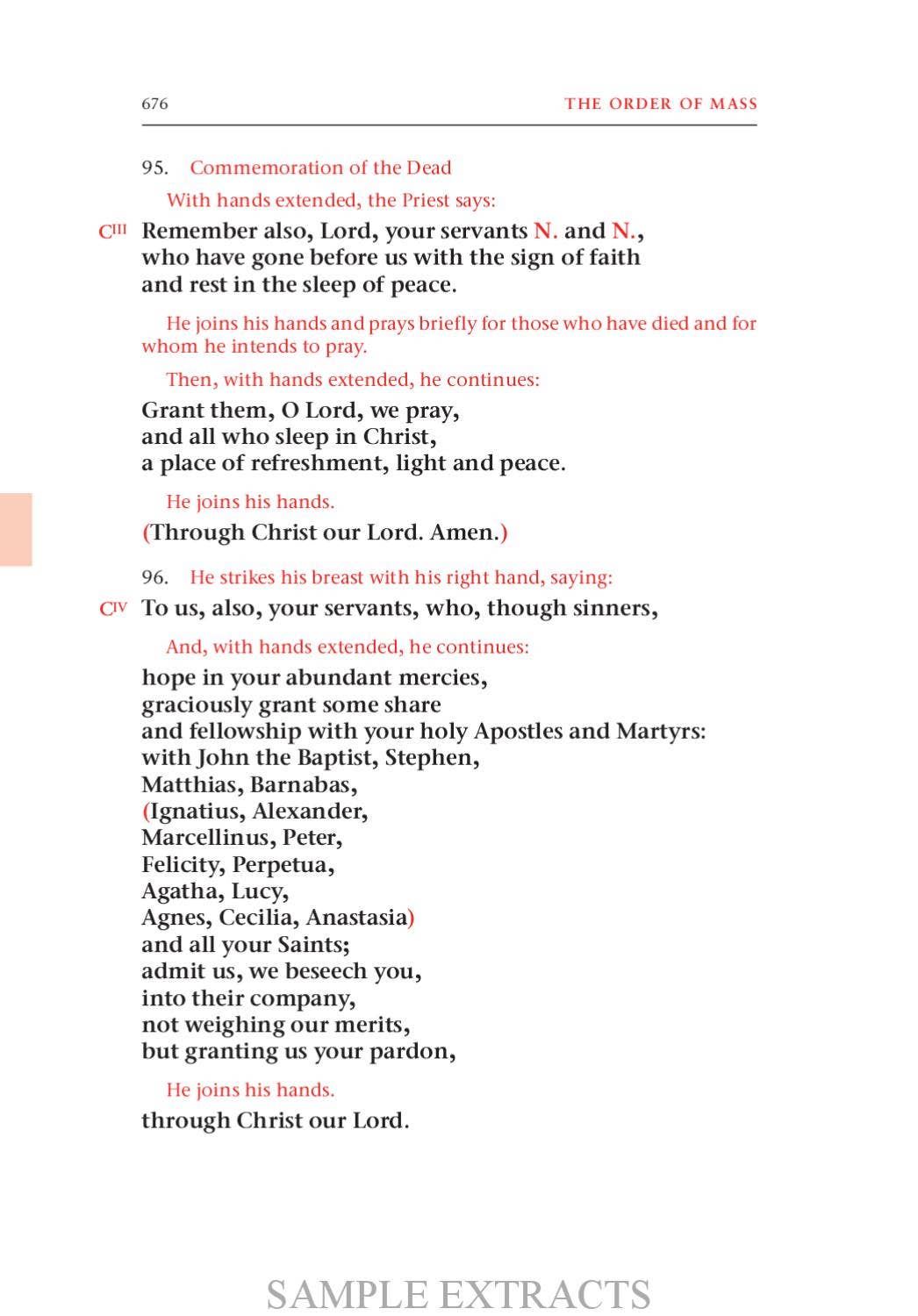 Roman Missal Sample Selection by Catholic Truth Society - Issuu