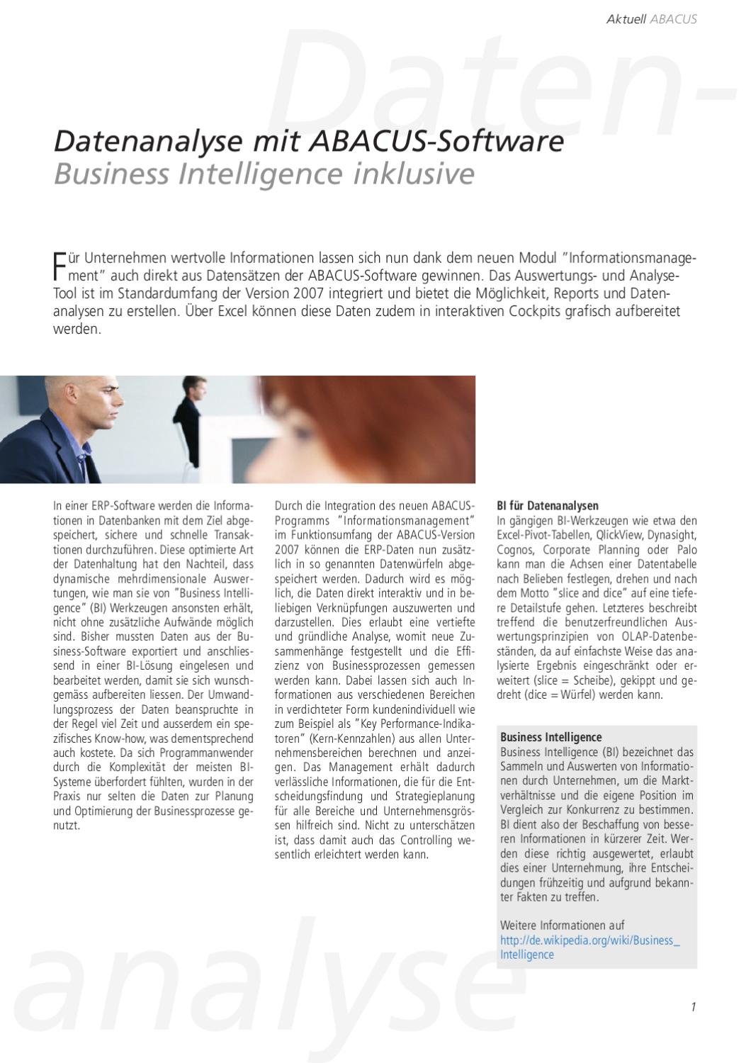 Datenanalyse mit ABACUS-Software - Business Intelligence inklusive by ...