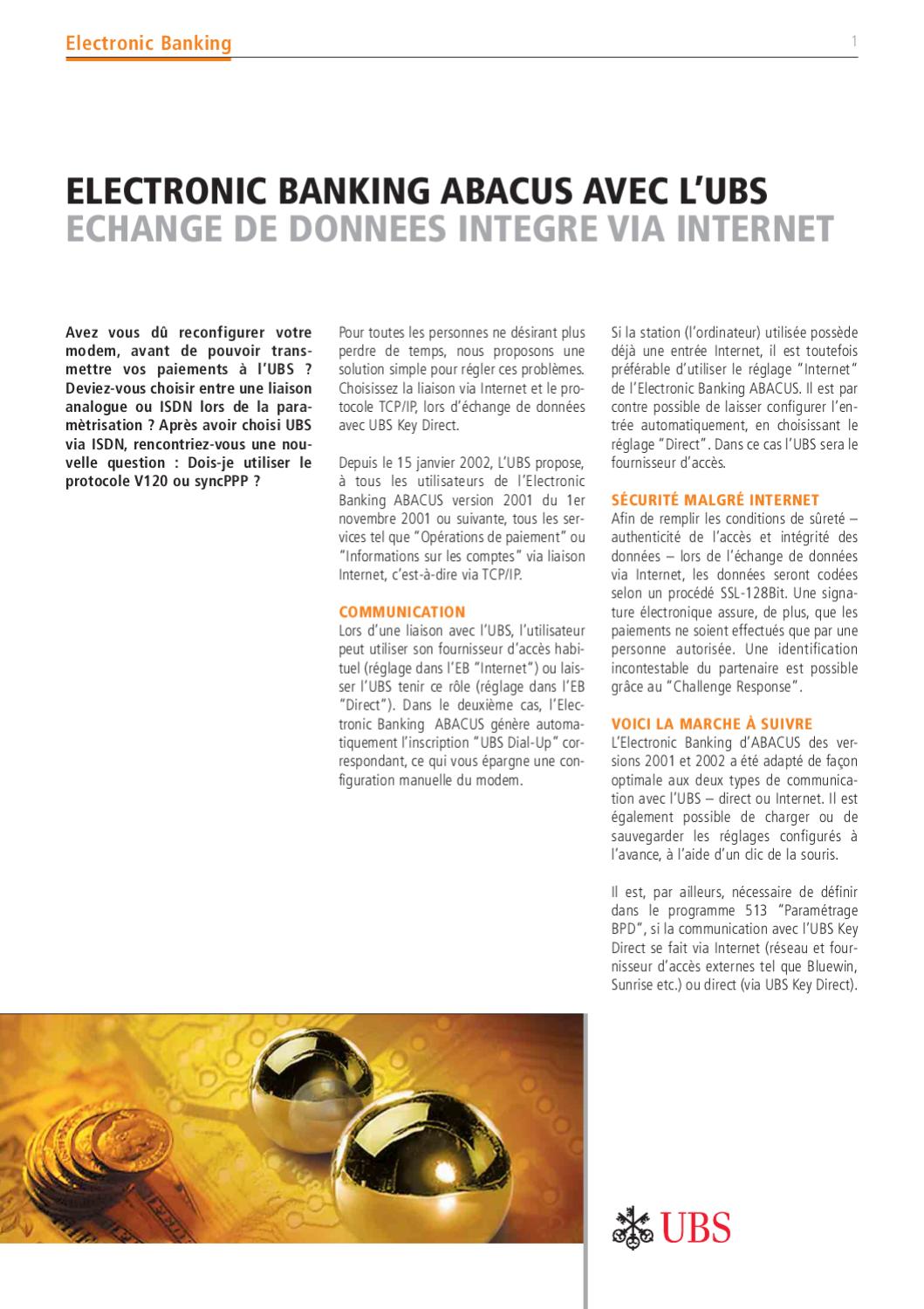 Electronic Banking ABACUS avec l'UBS by ABACUS Research AG - Issuu