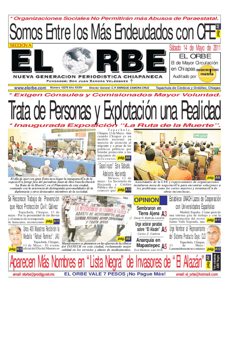 MAYO 14 DE 2011 by El Orbe - Issuu