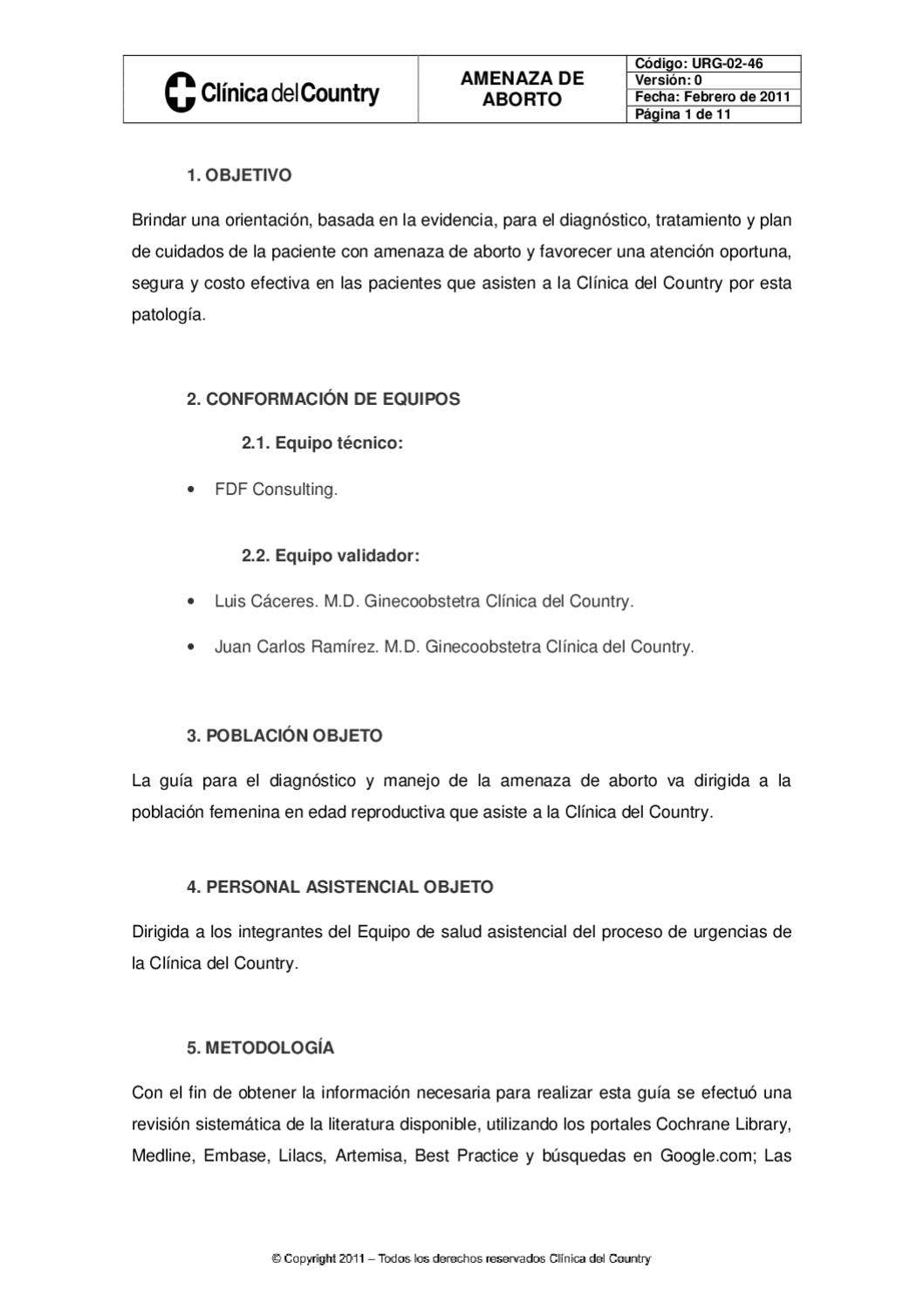 Amenaza de aborto by Clínica del Country - Issuu