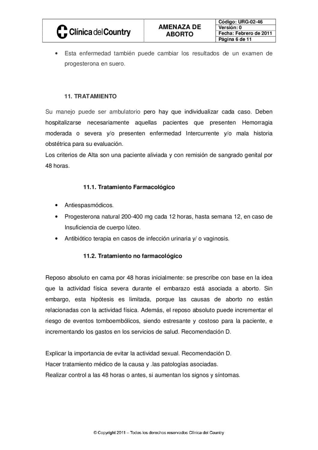 Amenaza de aborto by Clínica del Country - Issuu