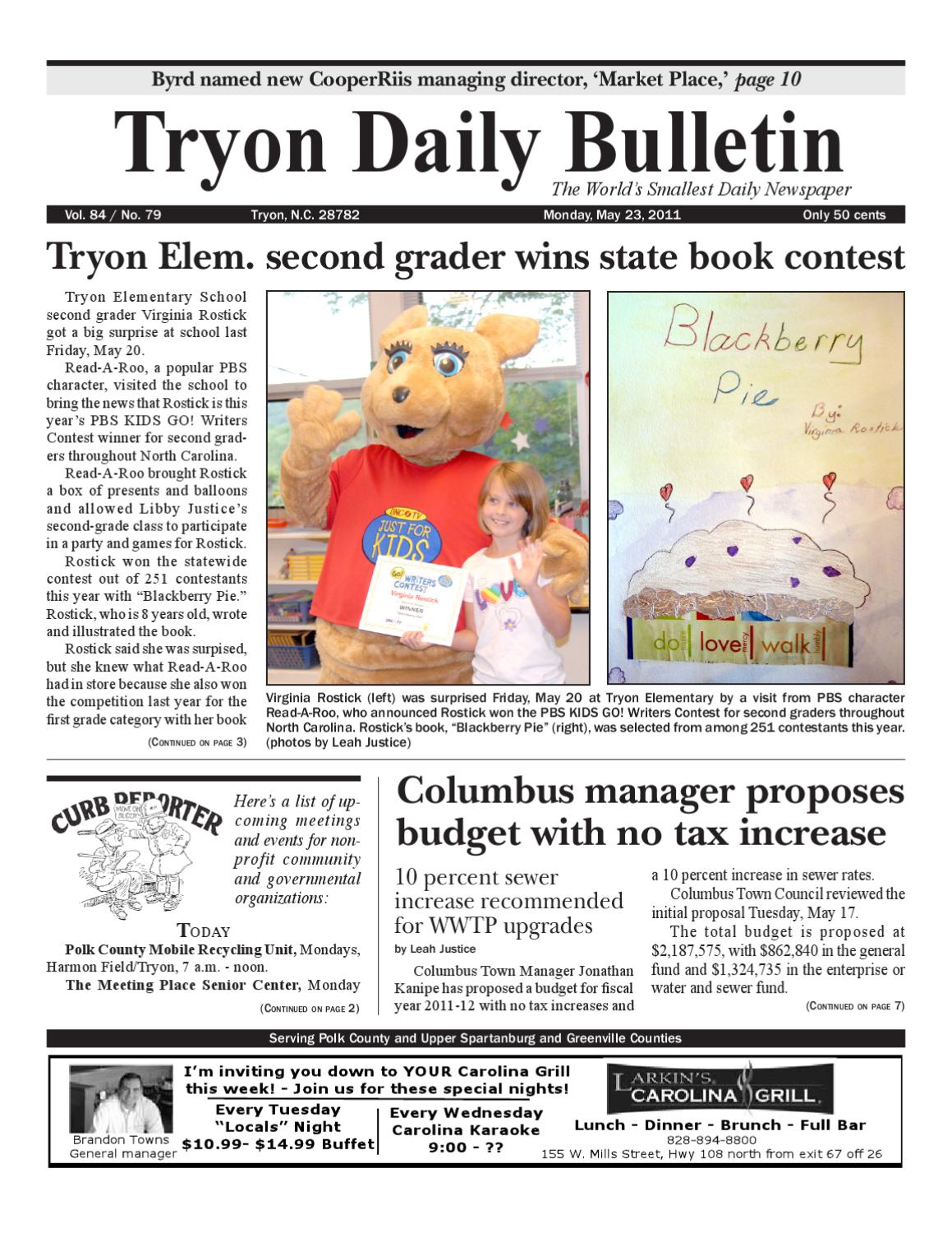 05-23-11 Daily Bulletin by Tryon Daily Bulletin - Issuu