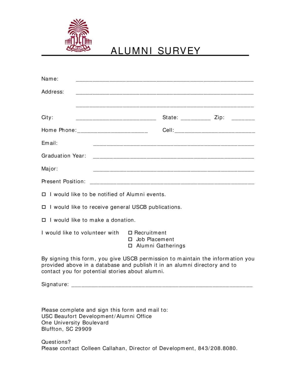 /Alumni_Survey_Form by University of South Carolina Beaufort (USCB) - Issuu