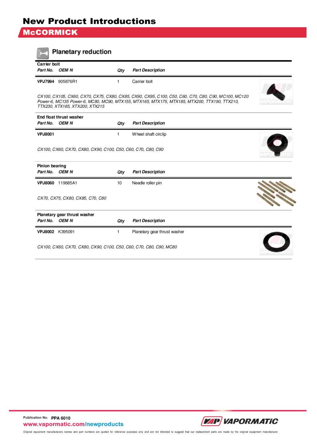 Vapormatic replacement service filters for McCormick tractors by The ...
