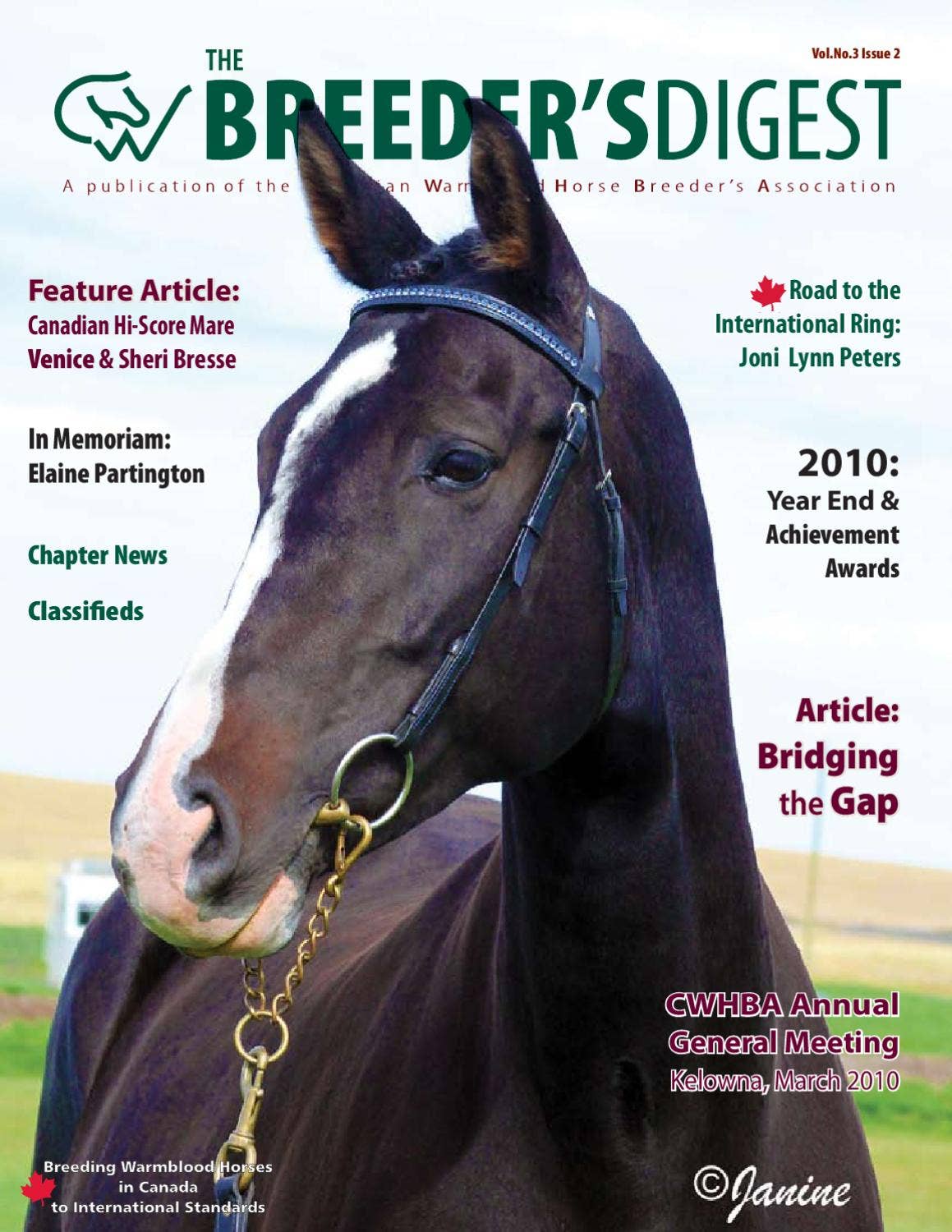 2011 Breeders Digest - Spring by Canadian Warmblood Horse Breeders ...