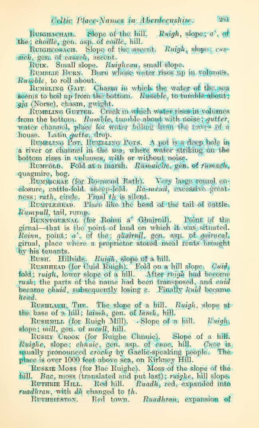 CELT-LING-Font-CELTIC PLACE NAMES IN ABERDEENSHIRE-MILNE by Marcial ...
